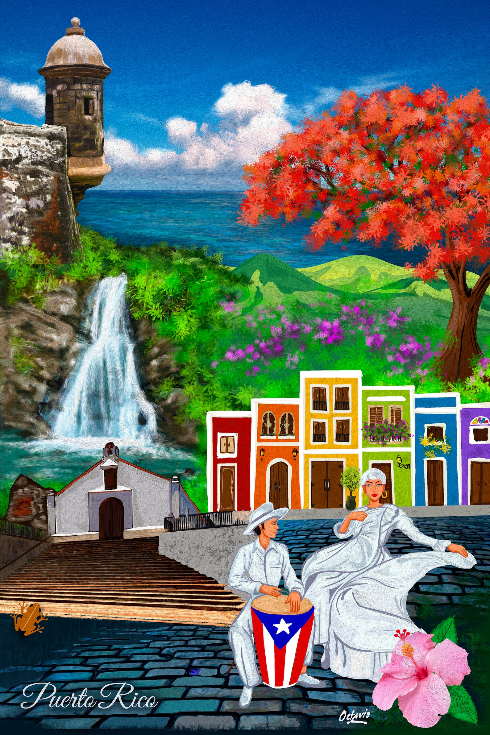 Puerto Rico Collage Print Caribbean Scenes Puerto Rico Island - Etsy