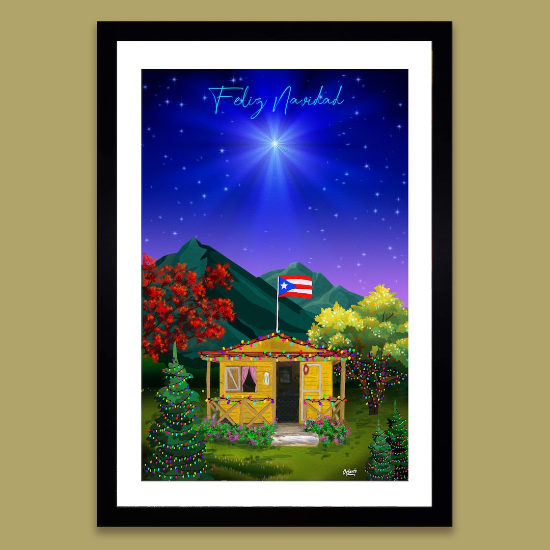 Puerto Rico Christmas Scene Wall Art Print: Navidad En El Campo ...