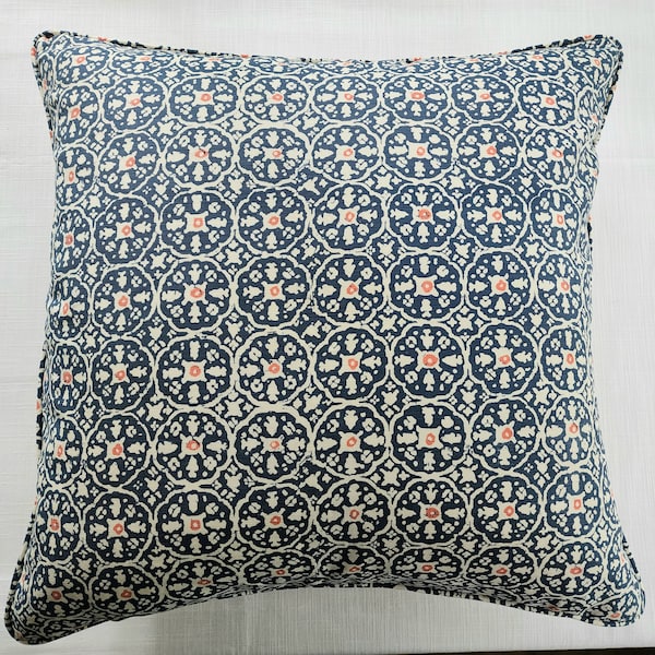 Navy Orange Pillow - Etsy