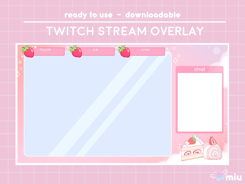Sweet Strawberry Twitch Stream Overlay - Etsy