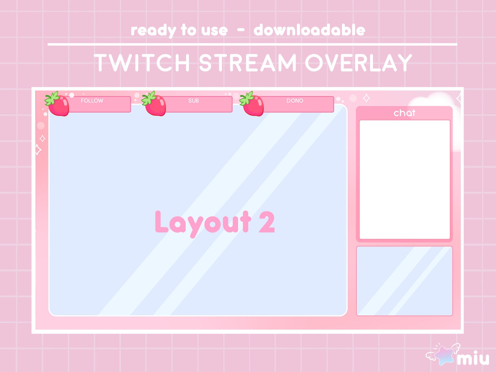Sweet Strawberry Twitch Stream Overlay - Etsy