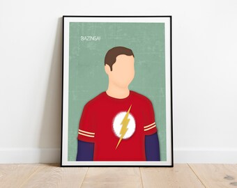 The Big Bang Theory Poster Geek Wall Decor, Bazinga, Sheldon Cooper ...