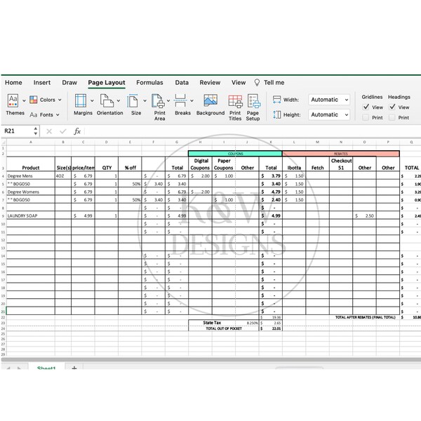 Coupon Spreadsheet - Etsy