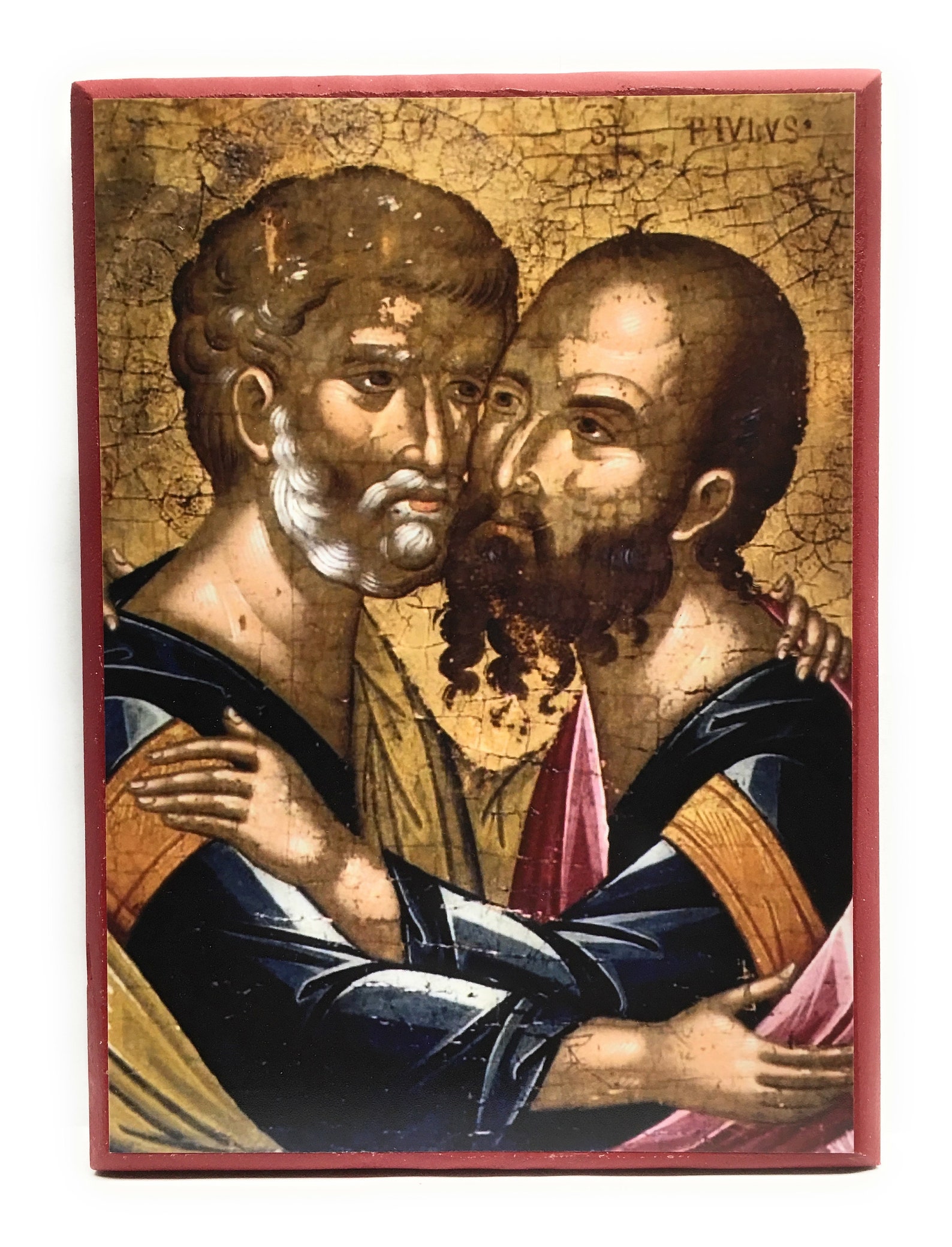 Orthodox Icon of Sts Peter and Paul Embracing | Etsy