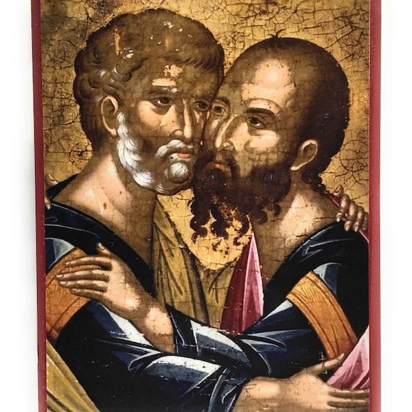 Wood Peter and Paul Icon - Etsy