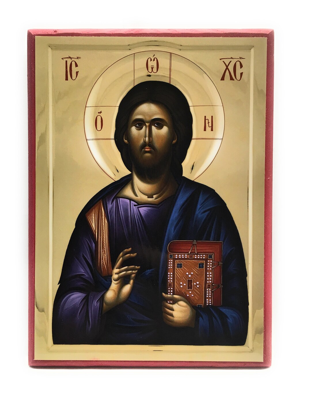 Orthodox Icon of Jesus Christ the Pantocrator (almighty) on Poplar Wood ...