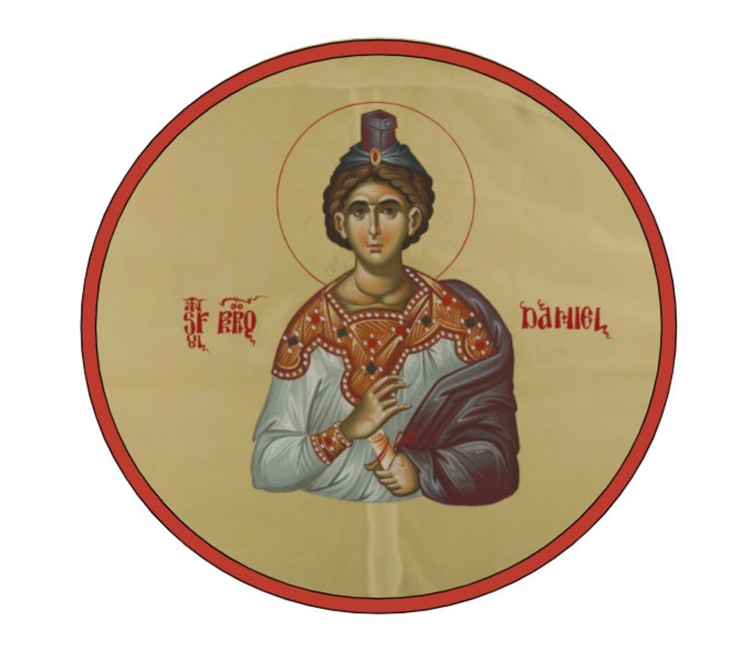 Special Orthodox Icon of the Holy Prophet Daniel Unique Circular Icon 8 ...