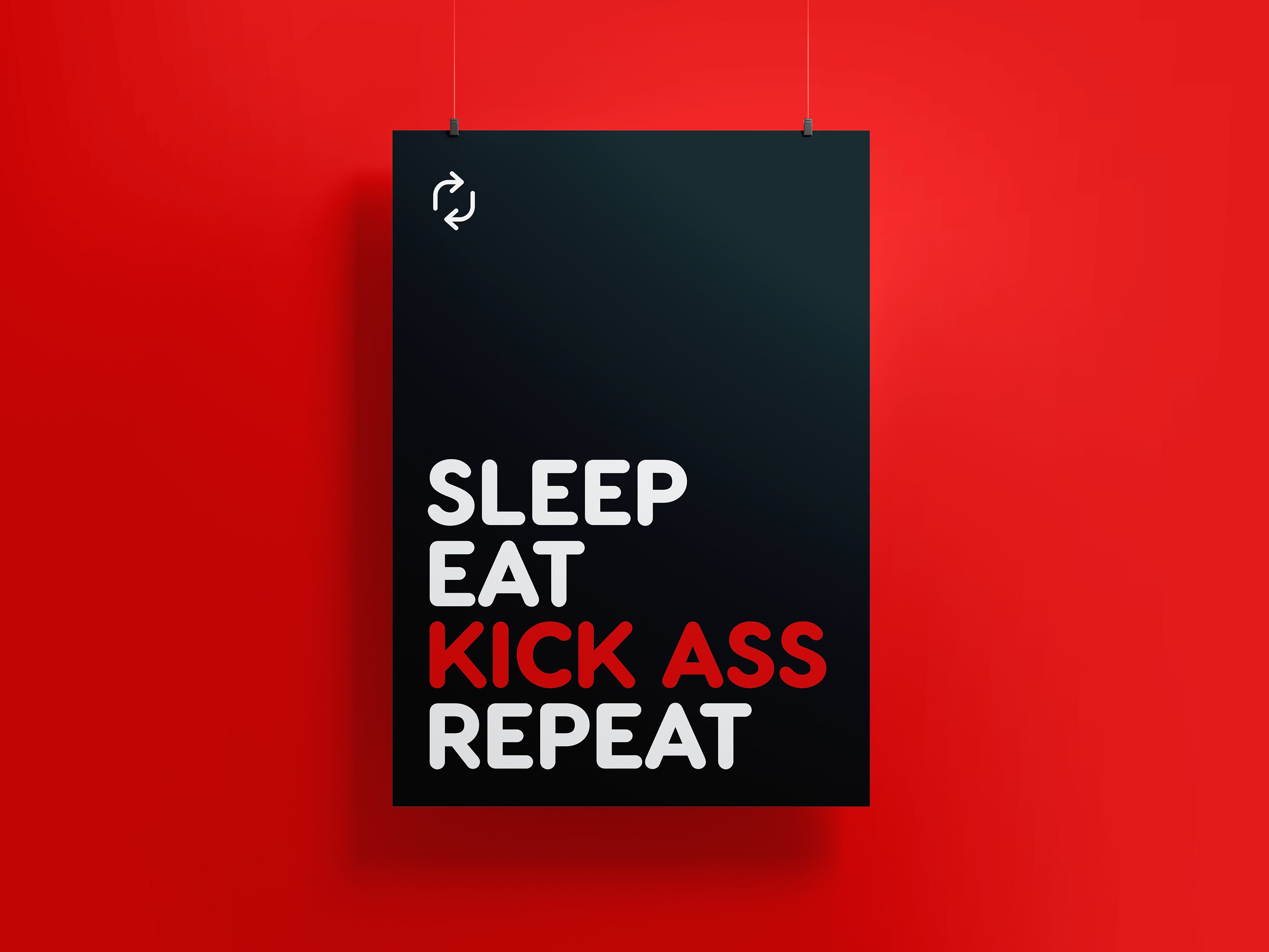 Sleep Eat Kick Ass Repeat Printable Art Poster. - Etsy