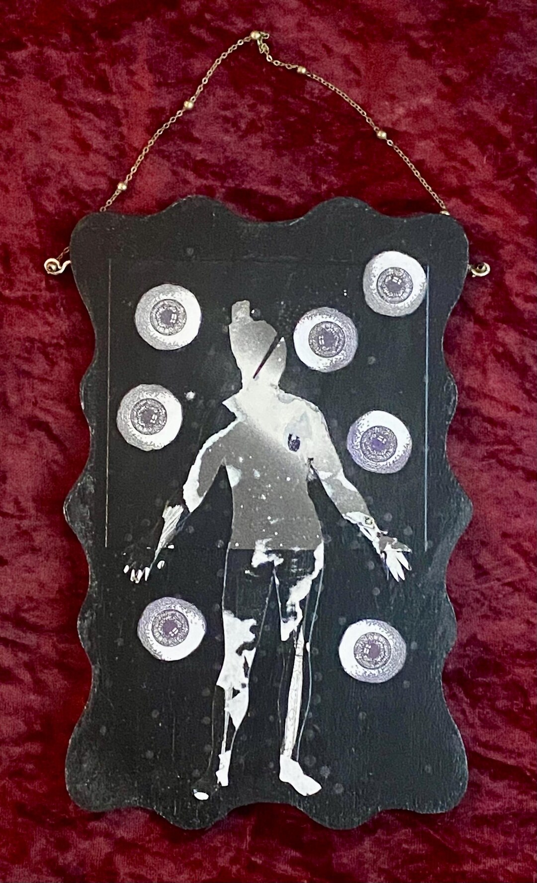 Collage on Wood "they’re Always Watching" Series - Etsy