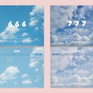 2025 Angel Number Calendar, Witchy Calendar, Affirmations Wall Art ...