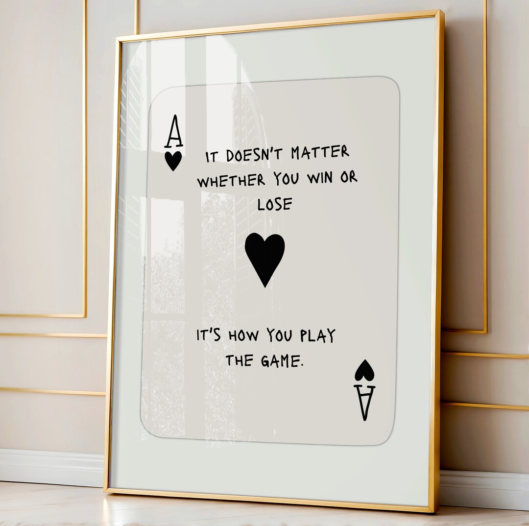 Playing Card Art, Daily Affirmation Poster, Ace of Hearts, Dopamine ...