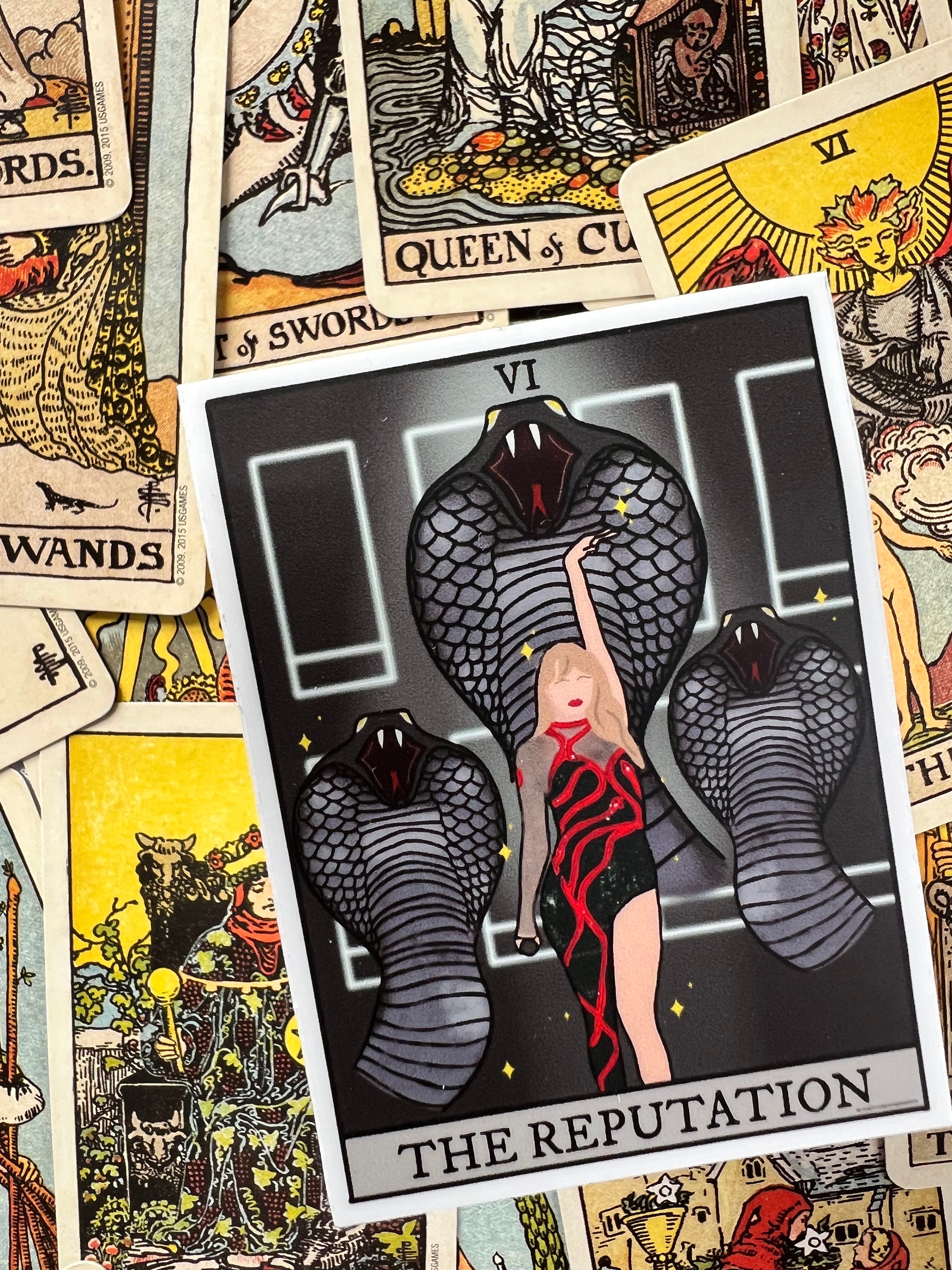 The Reputation Taylor Tarot Sticker, Eras Tour Sticker, Taylor Merch ...