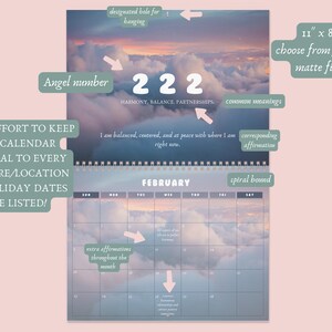2025 Angel Number Calendar, Witchy Calendar, Affirmations Wall Art ...