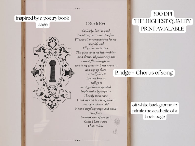 I Hate It Here, Tortured Poets Poster, Wall Art, Subtle Taylor Merch ...