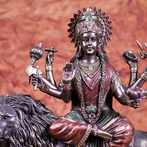 Durga Statue Sitting on Lion - Etsy