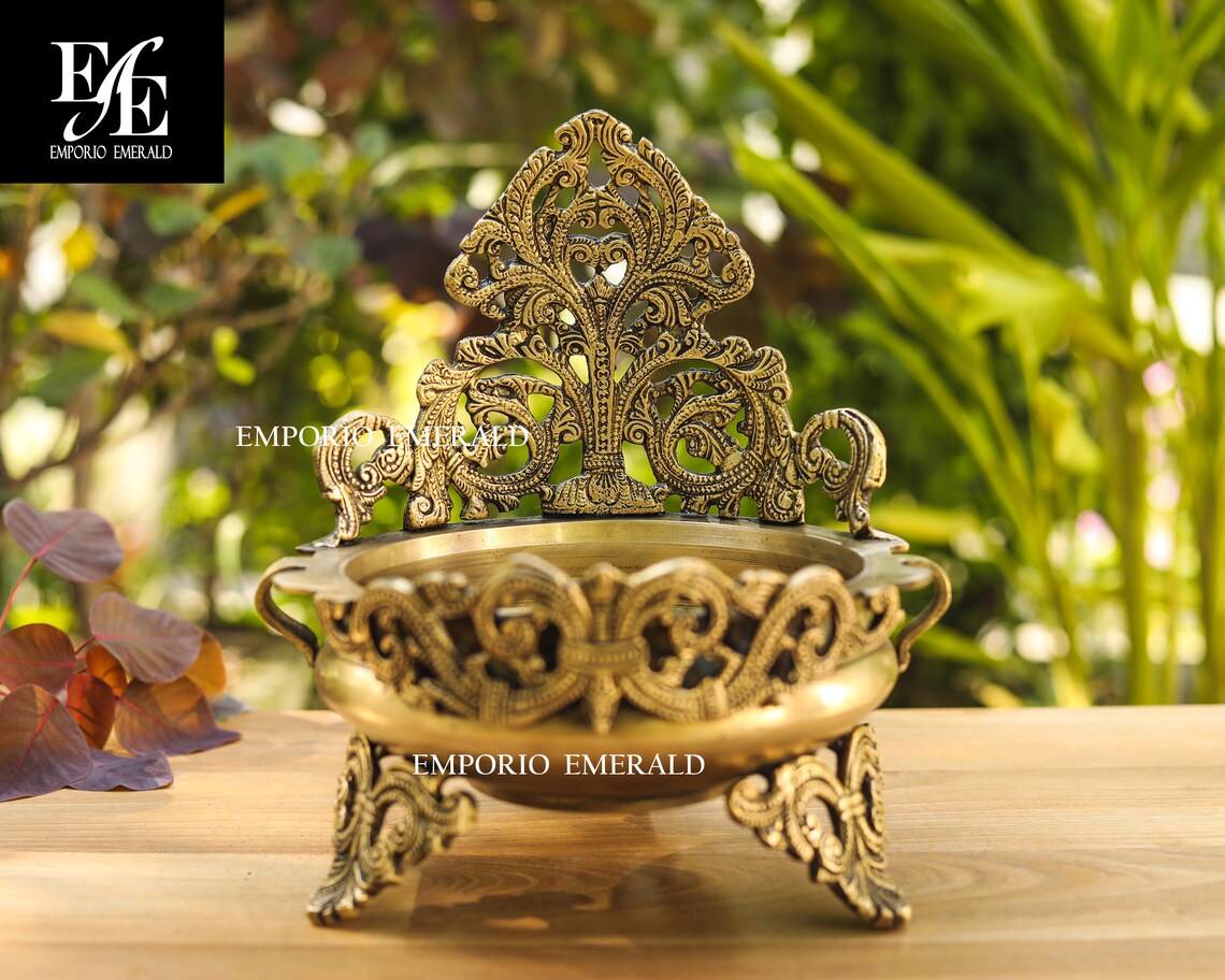 Traditional Brass Urli bowl décor Intricate design Urli For | Etsy