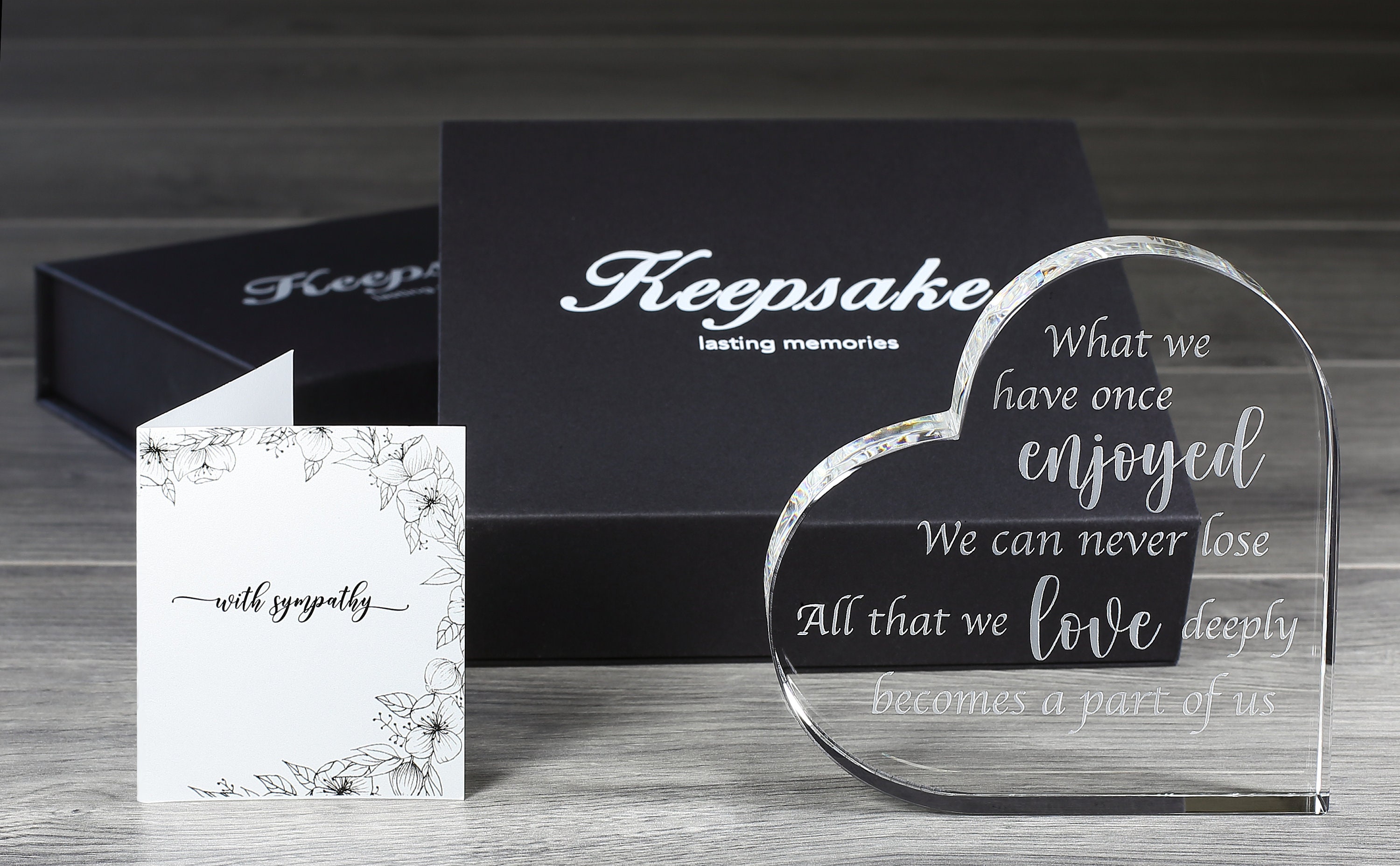 Engraved Crystal Heart Sympathy Gift | Memorial Gift | Condolence Gift ...