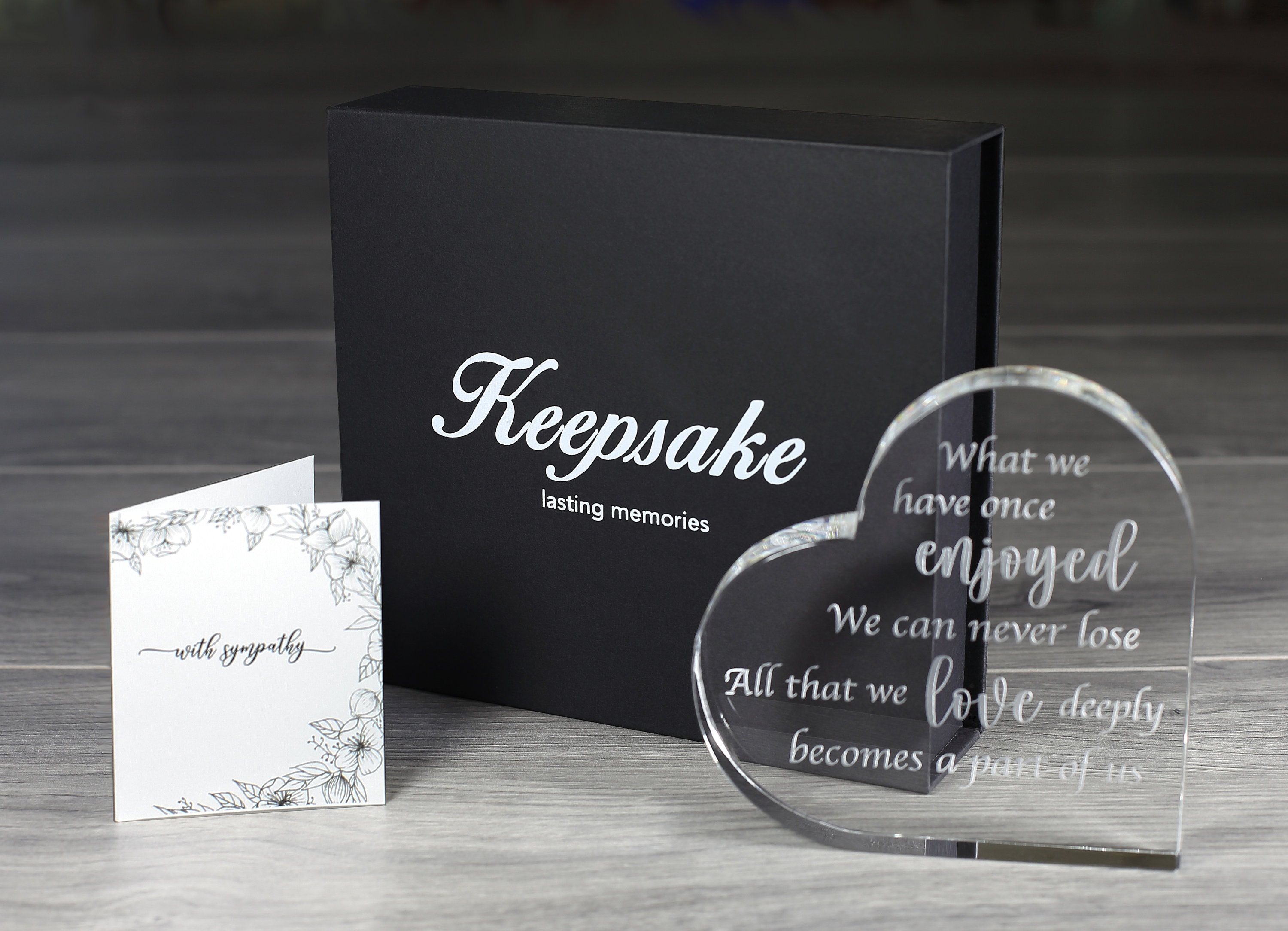Engraved Crystal Heart Sympathy Gift | Memorial Gift | Condolence Gift ...