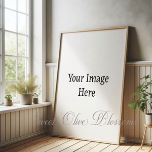 Poster Mockup PSD Scandinavian, Boho, Thin Wood Frame Mockup for Wall ...