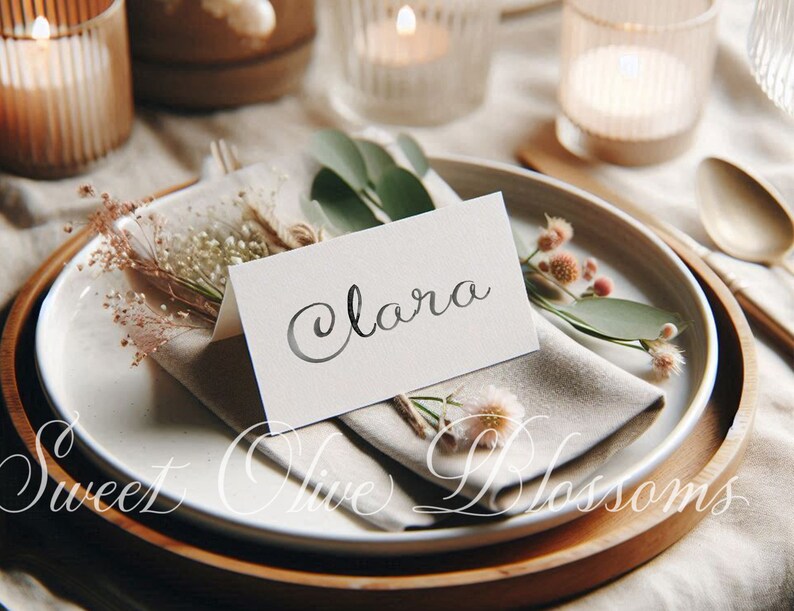 Wedding Place Card Mockup PSD 2x3 Card, Wedding Table Reception Mockup ...