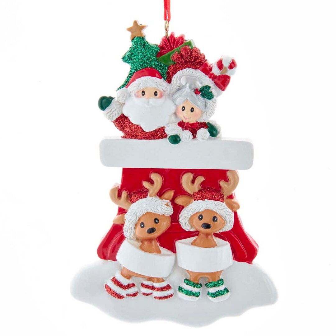 Mr. & Mrs. Claus Christmas Tree Ornament, Santa and Reindeer Sleigh ...