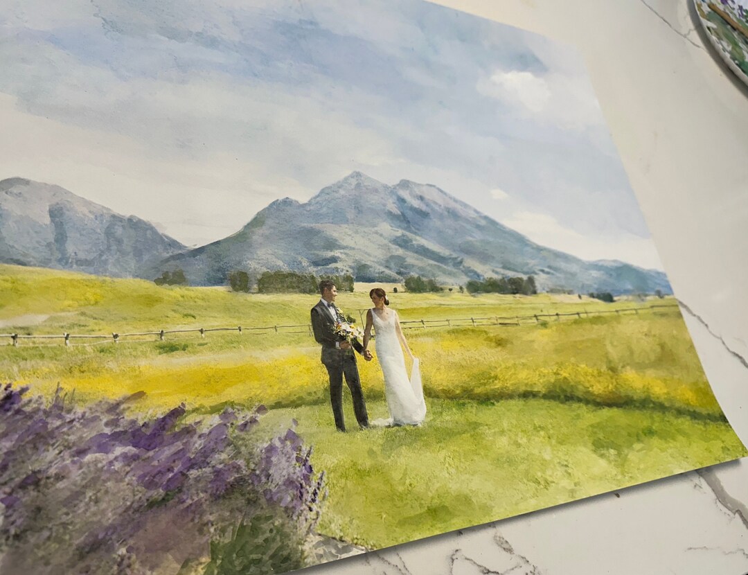 Custom Watercolor Wedding Venue, Hand-painted Wedding Venue, Watercolor ...