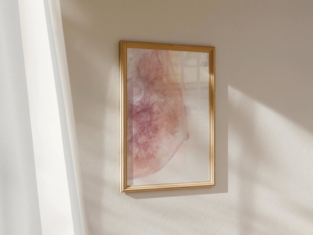 Pink Mammogram Watercolor Print right Breast Art Print Abstract Anatomy ...