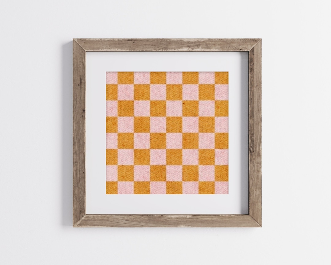 Checkered Wall Art, Checkered Print, Checkered Nursery Art, Modern ...
