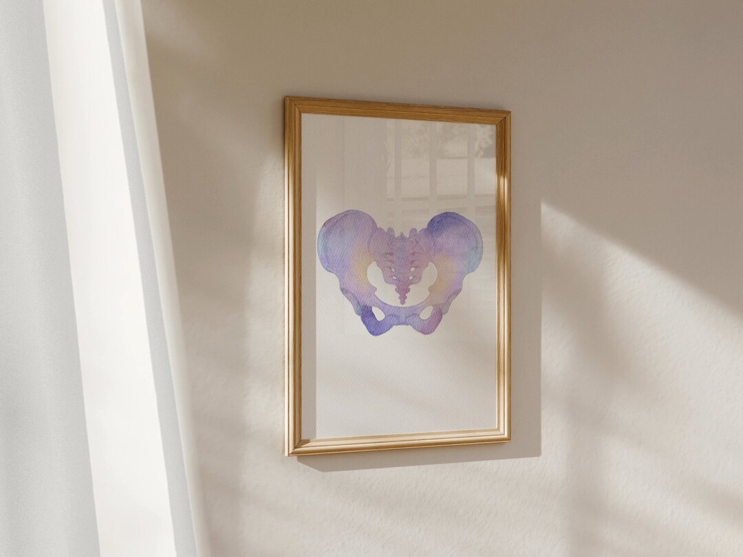 Watercolor Pelvis Art Print (blue), OBGYN Art, Midwife and Doula Art ...
