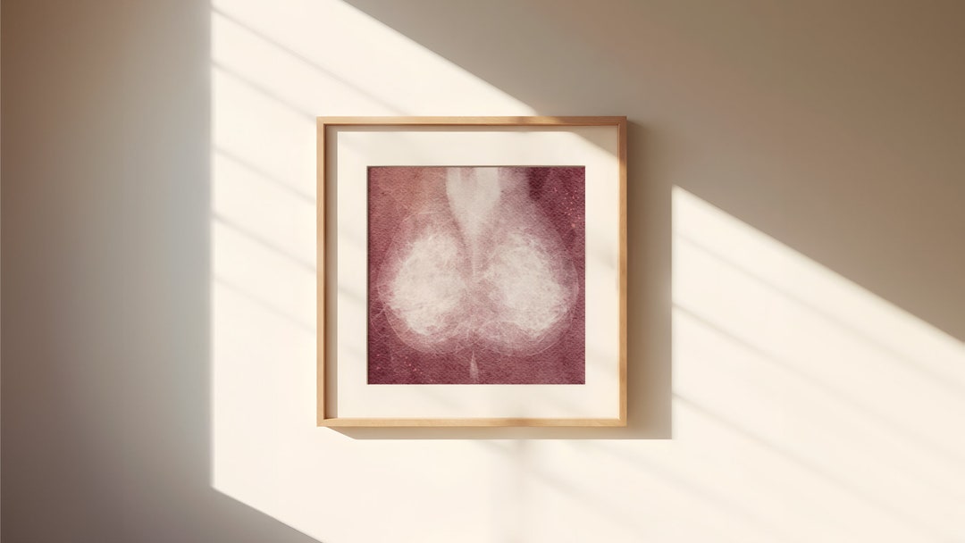 Purple Mammogram Watercolor Print square Breast Art Print Abstract ...