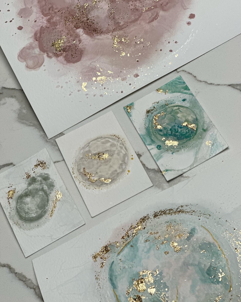 Custom Jewel Tone Embryo Watercolor Painting, IVF Art, Pregnancy Gift ...