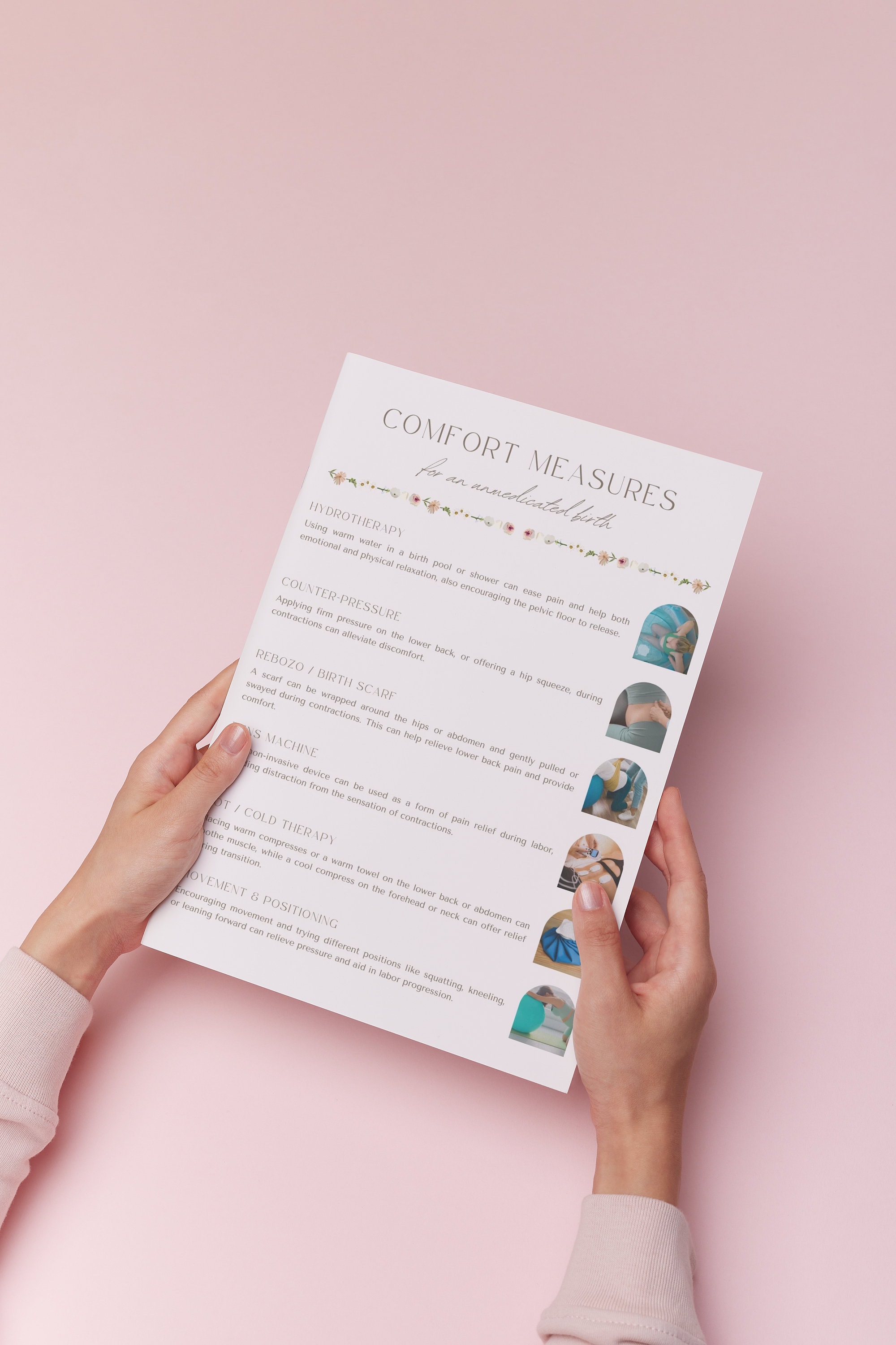 Labor Comfort Measures Handout for Unmedicated Birth (PDF Download) - Etsy