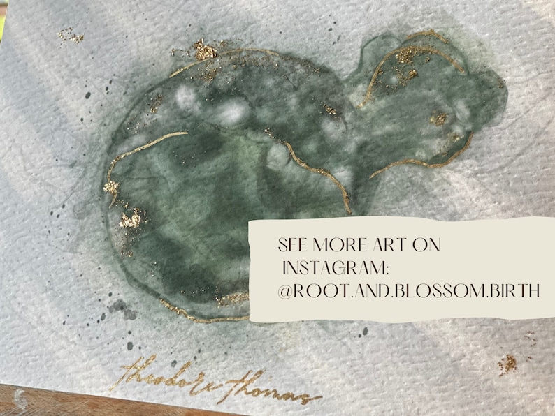 Custom Jewel Tone Embryo Watercolor Painting, IVF Art, Pregnancy Gift ...