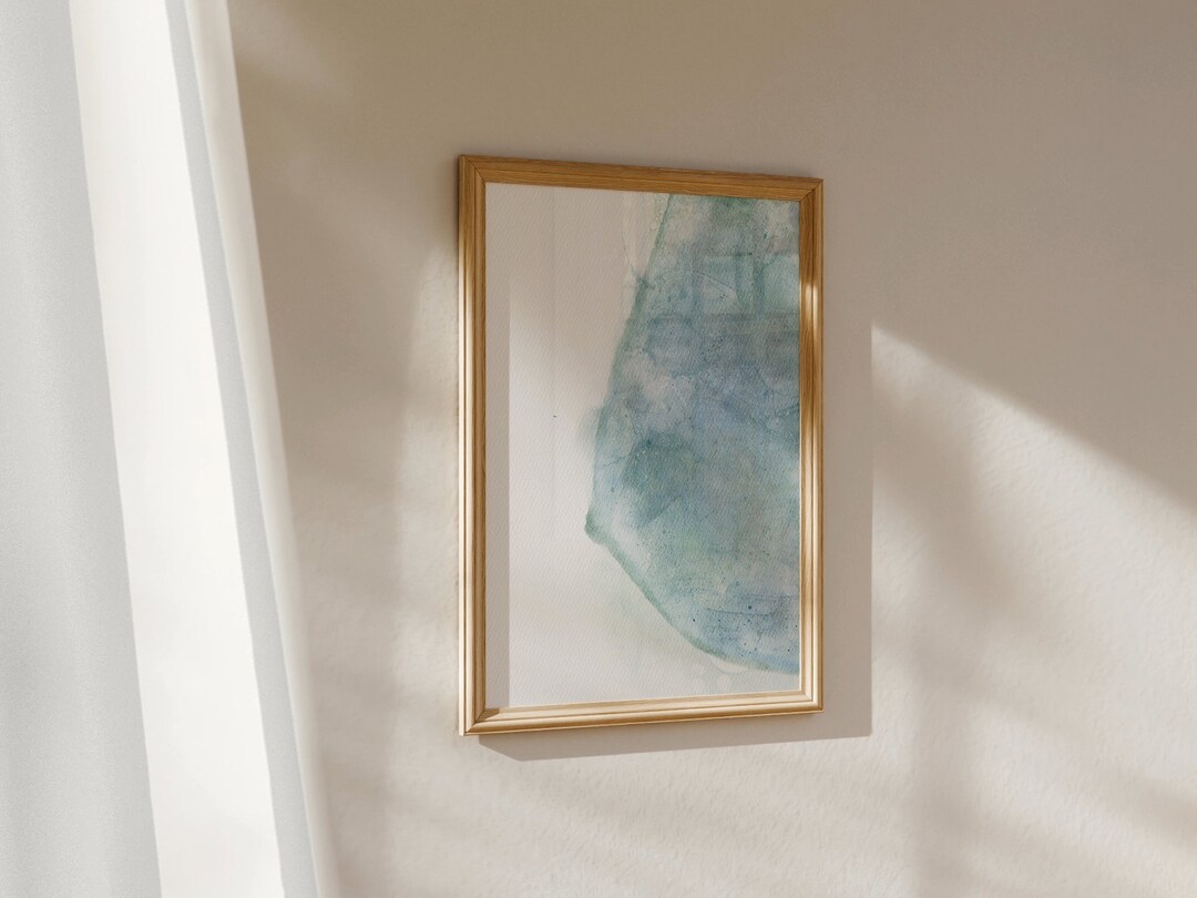 Blue Mammogram Watercolor Print left Breast Art Print Abstract Anatomy ...