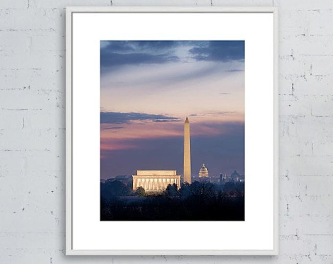 Washington DC Art, Washington DC Print Set, Wall Art, Black and White ...