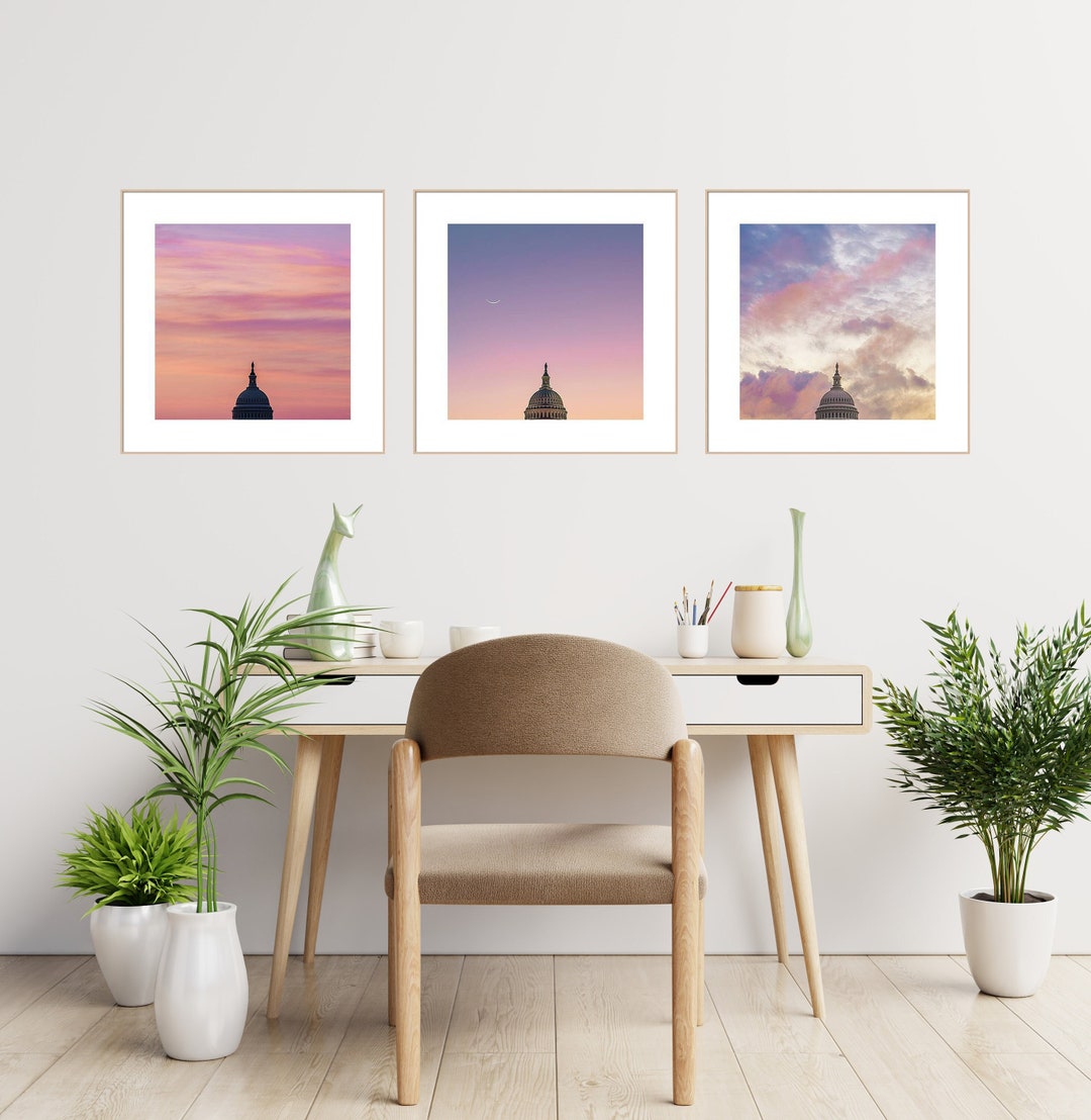 Travel Print Set, Washington DC Photo, Capitol Dome Wall Art ...