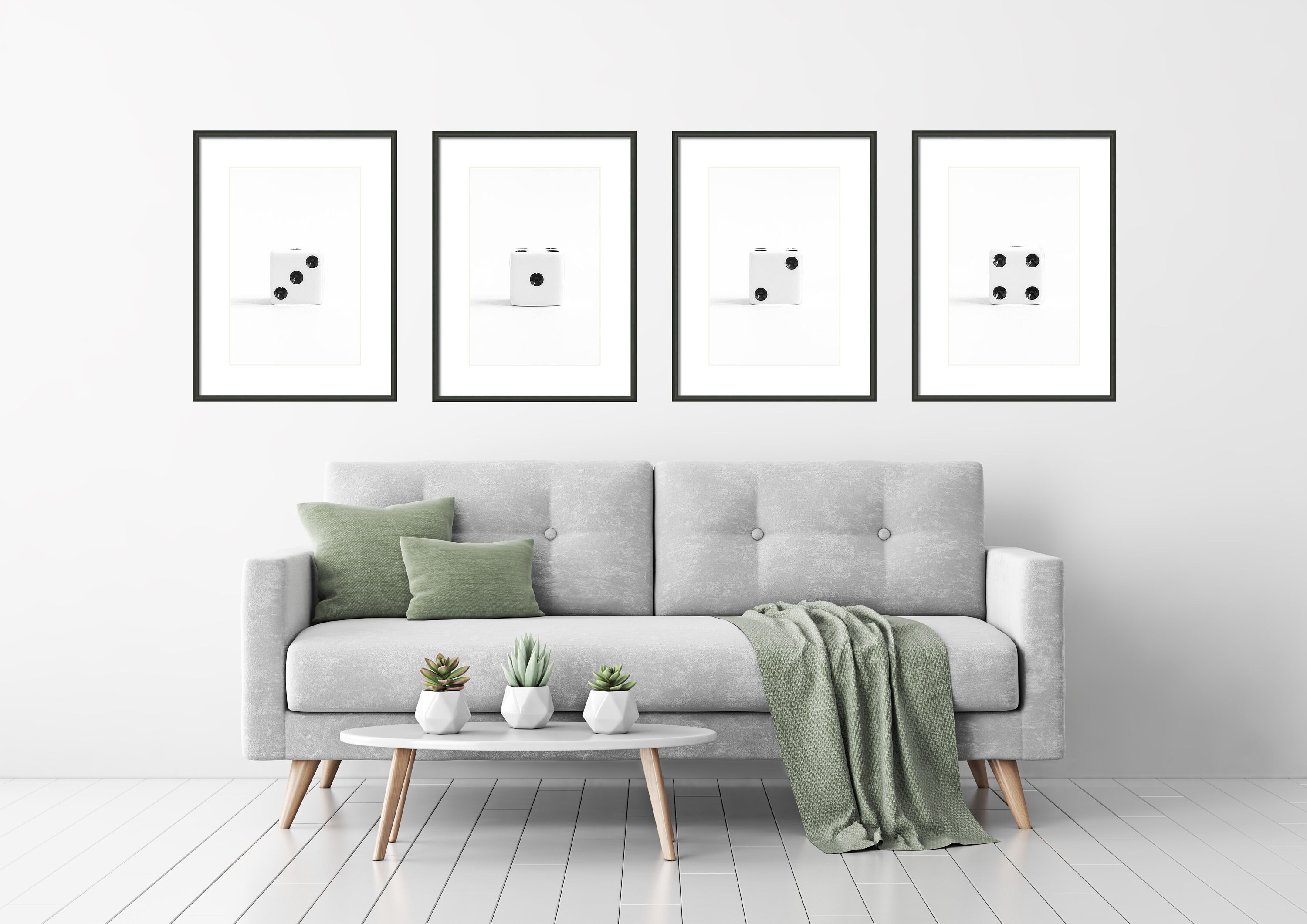 Number Room Decor, Black White Wall Art, Number 4, Dice Wall Art, Game ...
