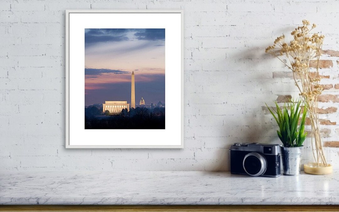 Washington DC Skyline Photo, Lincoln Memorial, Washington Monument ...