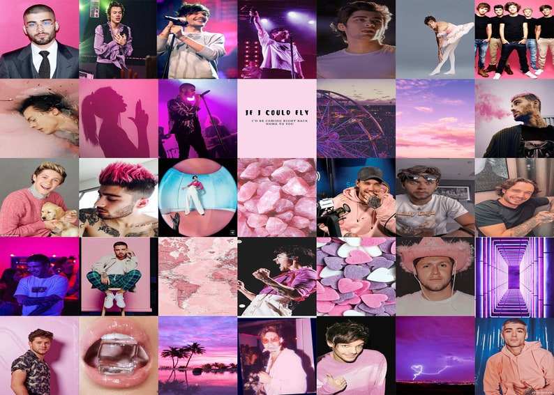 One Direction Photo Kit Pink Aesthetic Wall Collage Digital - Etsy UK