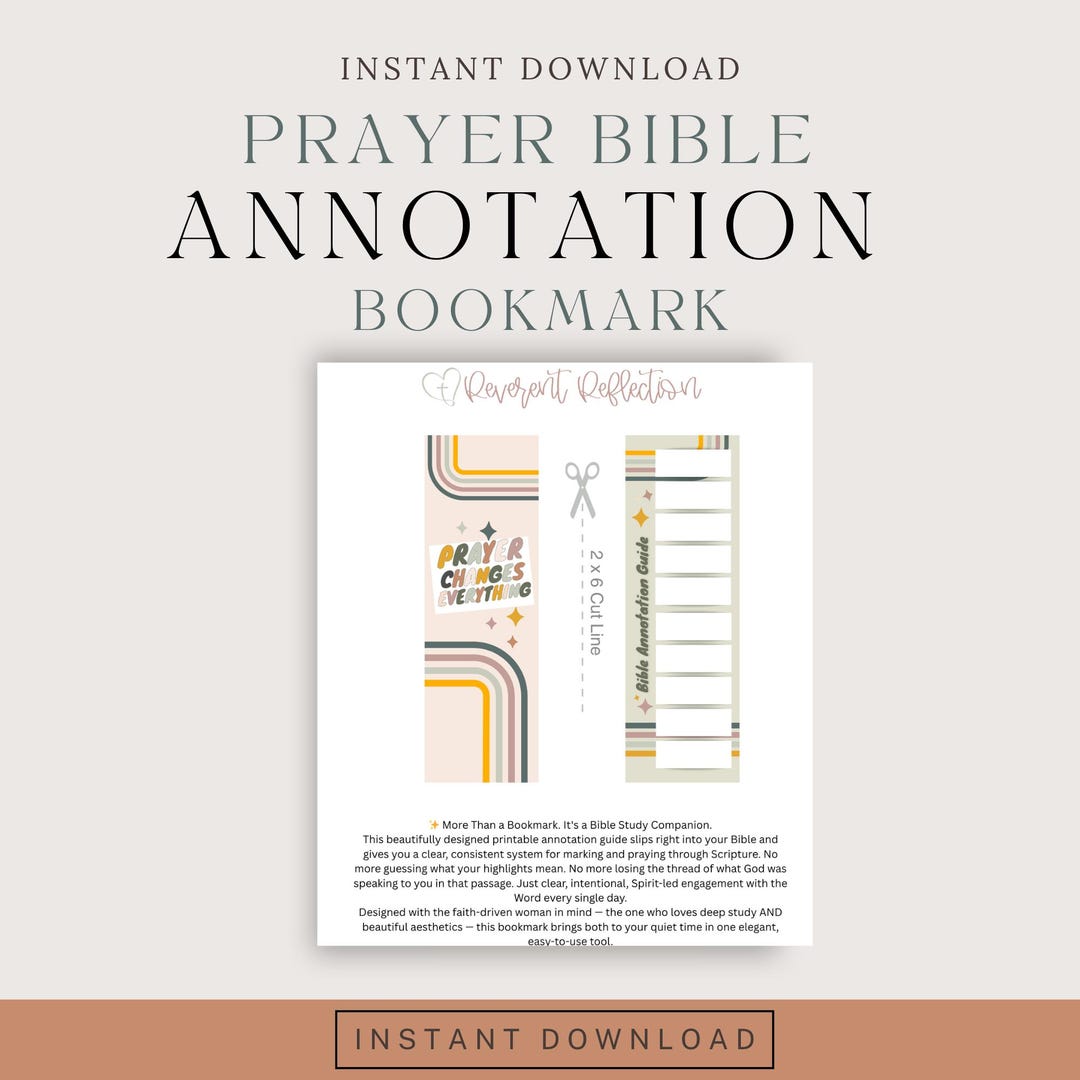 Prayer Bible Annotation Bookmark Printable | Bible Study Journal ...