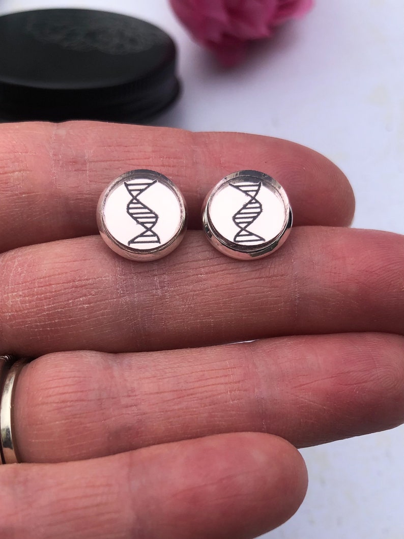 DNA Stud Earrings, Genetic Science Jewellery, Acrylic Laser Cut ...