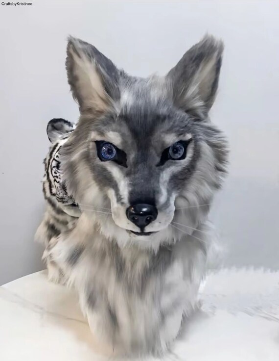 Realistic furry mask, coyote, furry ears, orc fur cos… - Gem