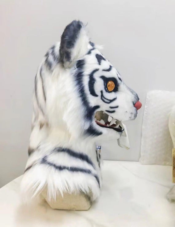 Realistic Furry Mask, Bengal White Tiger, Furry Ears,… - Gem