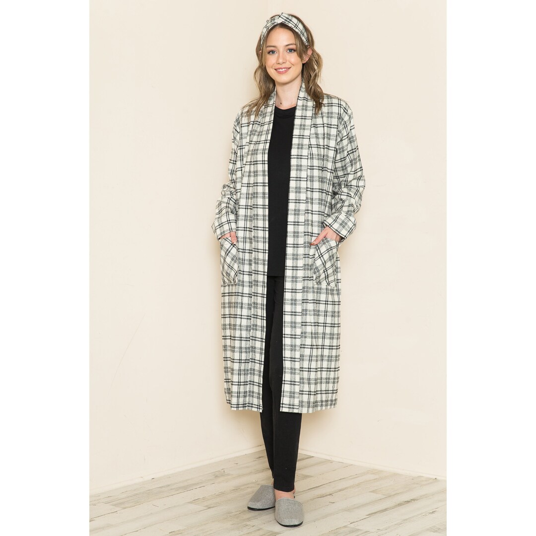 Robe,warm and Soft Robe, Cotton Flannel Robe for Women, Long Robe ...