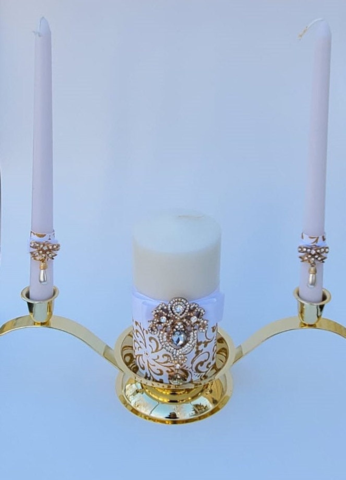 Wedding Unity Candle Set Ceremony Candles Gold Unity Candle - Etsy