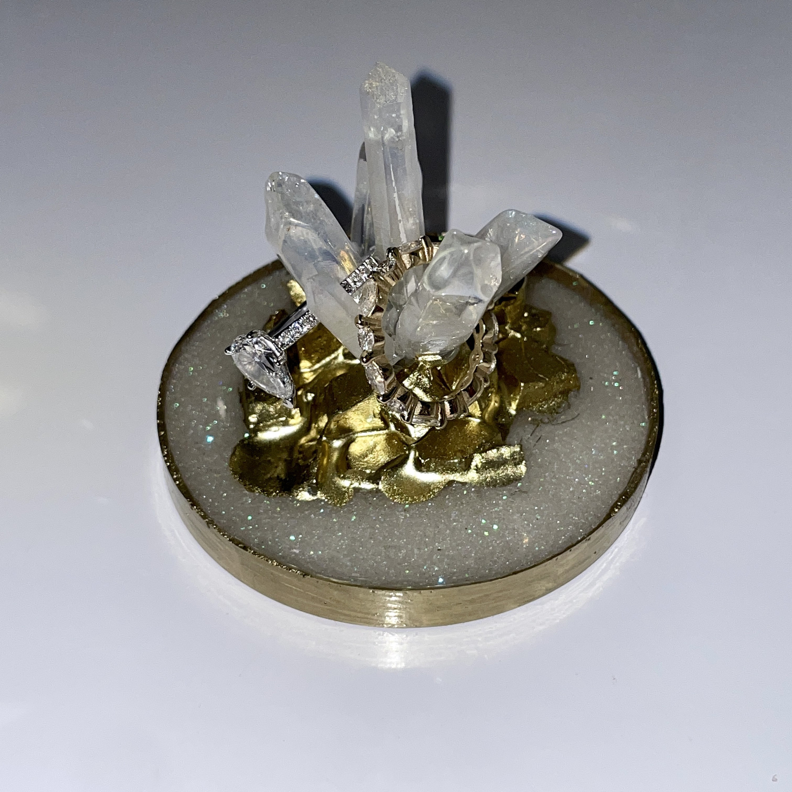 Crystal Ring Holder – Engagement Ring Holder, Natural Quartz Ring Stand ...