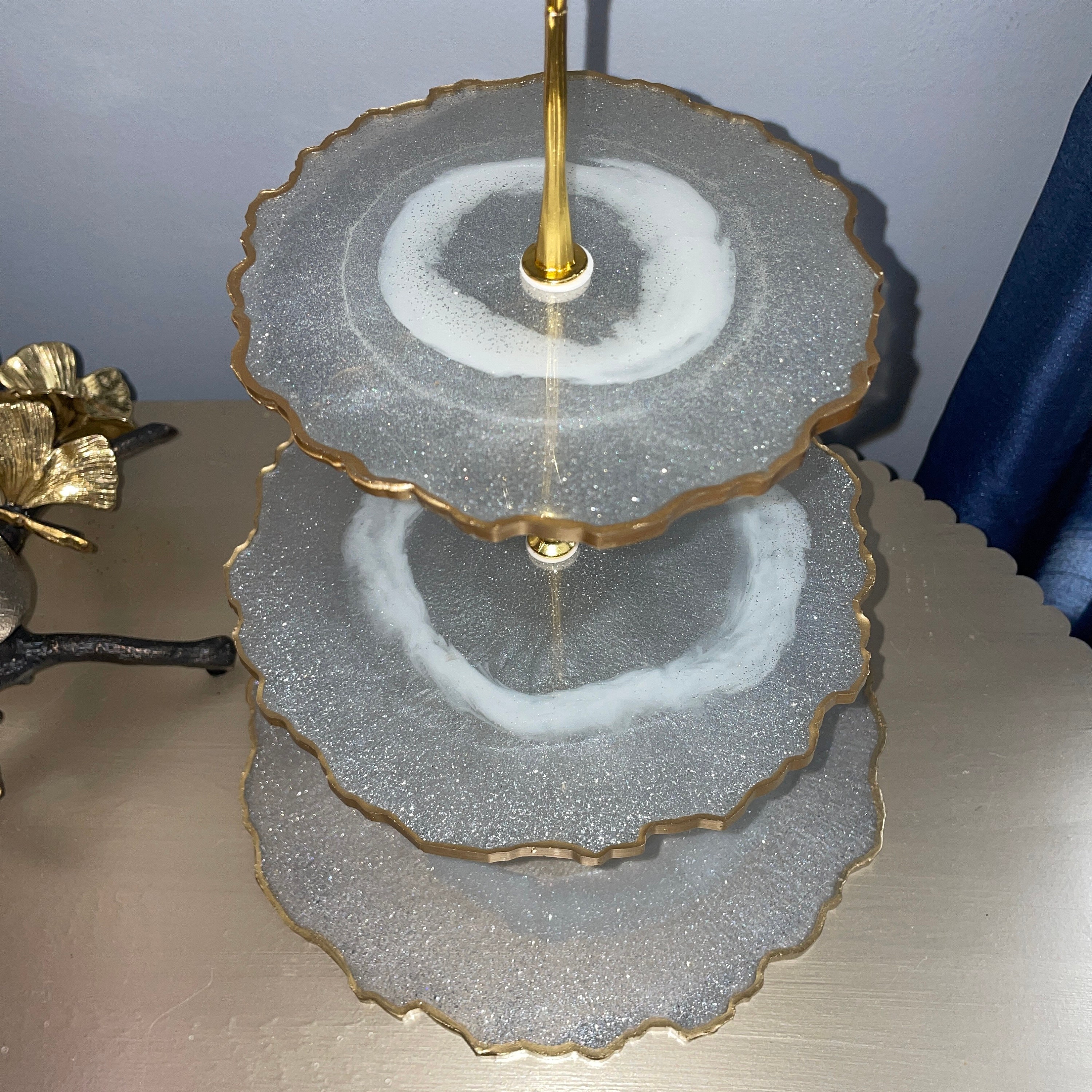 Resin Dessert Three Tiered Cake Stand Serving Tray With | Etsy
