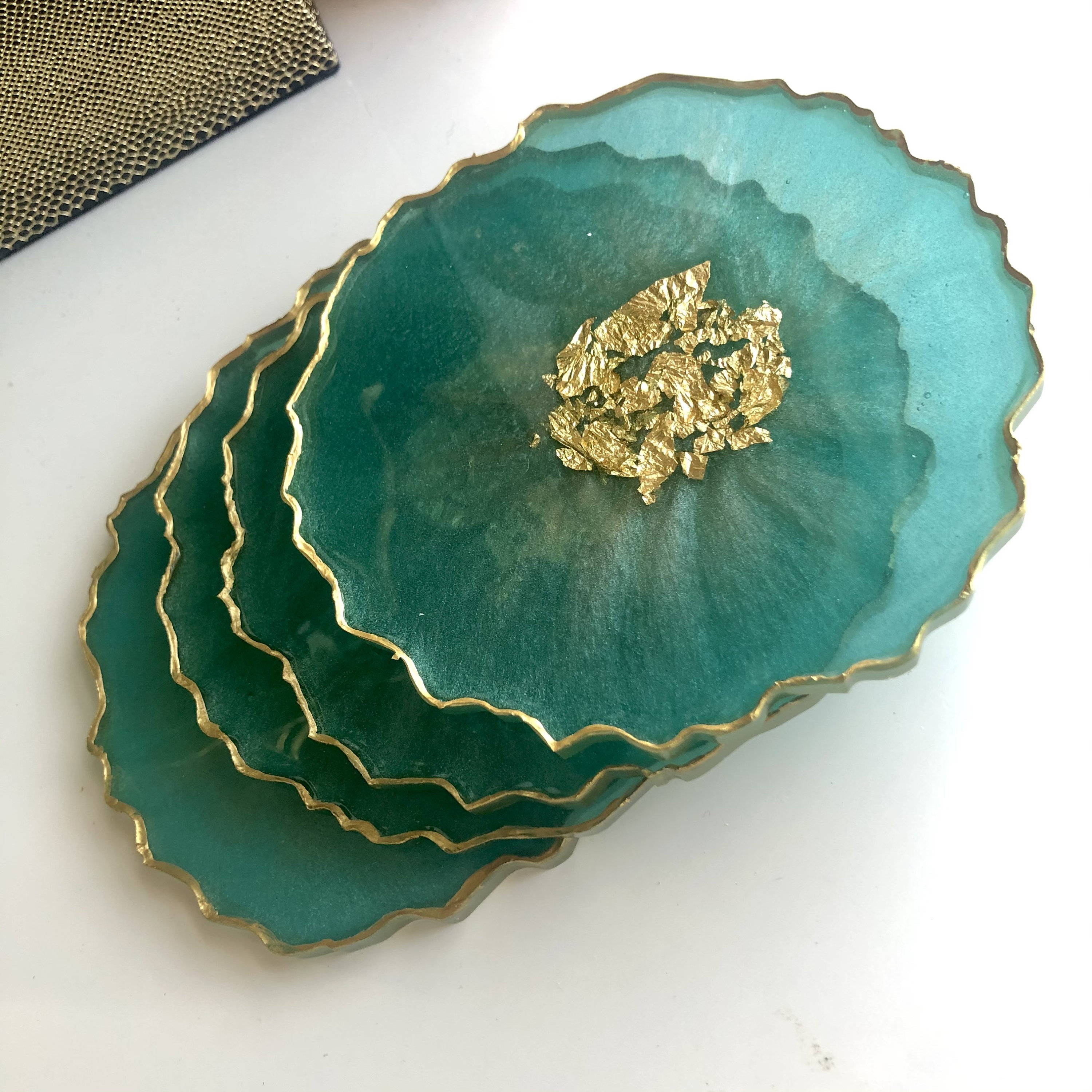 Resin Tray and Coaster Set Resin Tray With Handles and | Etsy