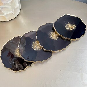 Resin Tray and Coaster Set Agate Tray and Coasters Geode | Etsy