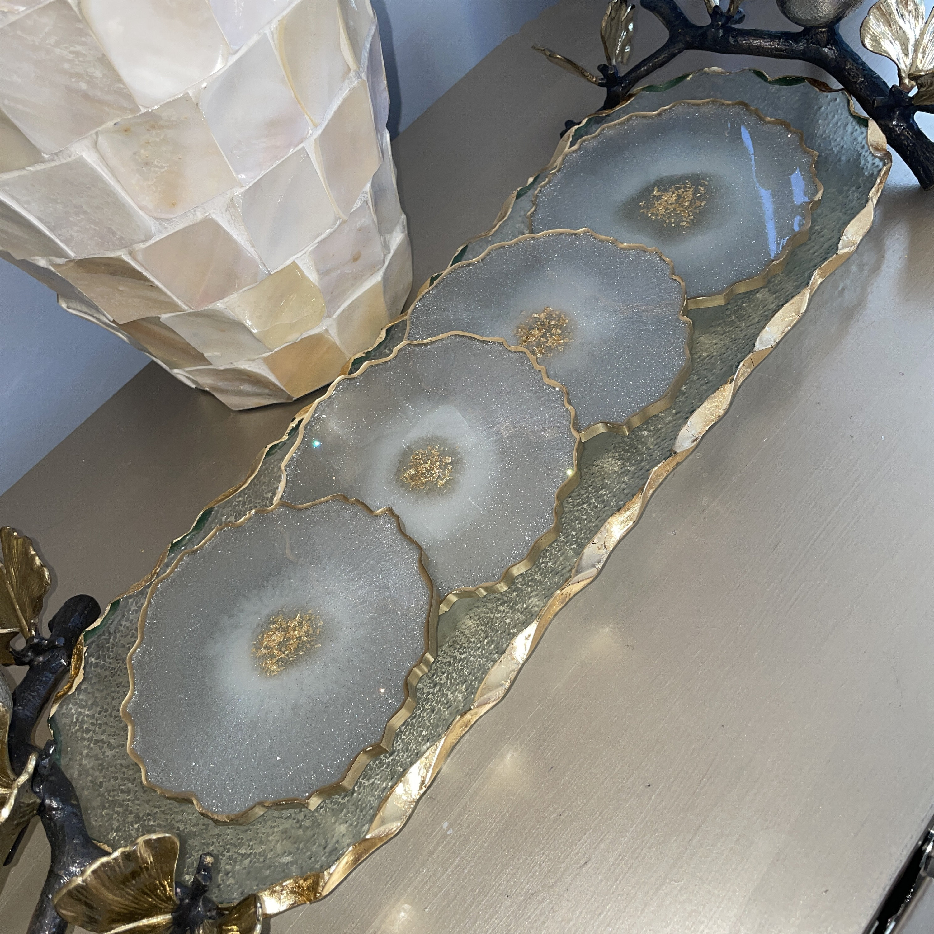 Resin Dessert Stand Geode Agate Three Tiered Cake Stand | Etsy